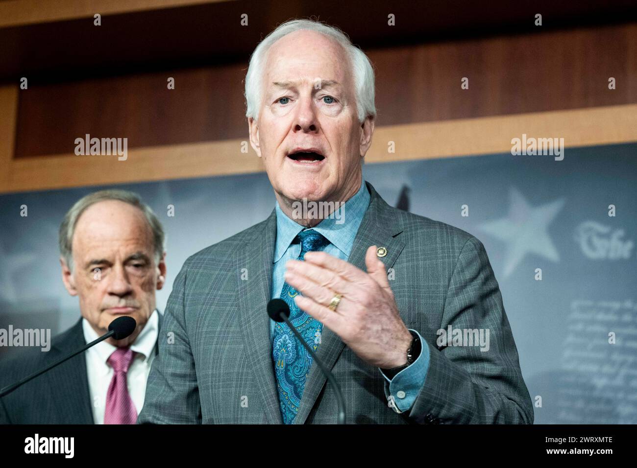 Washington, District Of Columbia, USA. 14th Mar, 2024. U.S. Senator JOHN CORNYN (R-TX) speaking ...