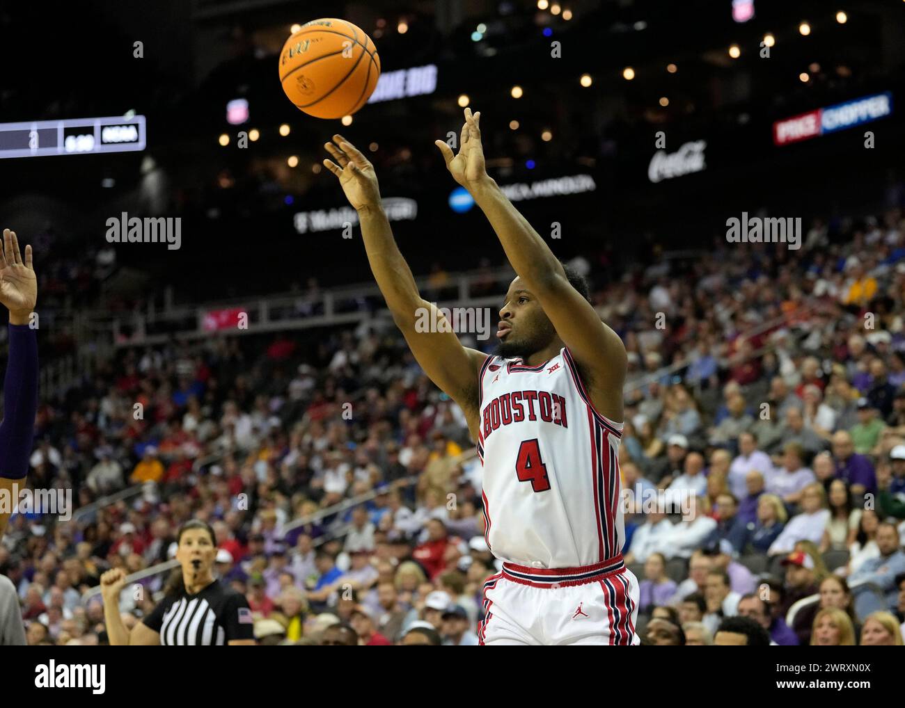 MAR 14 2024: Houston Cougars guard L.J. Cryer (4) puts up a three ...