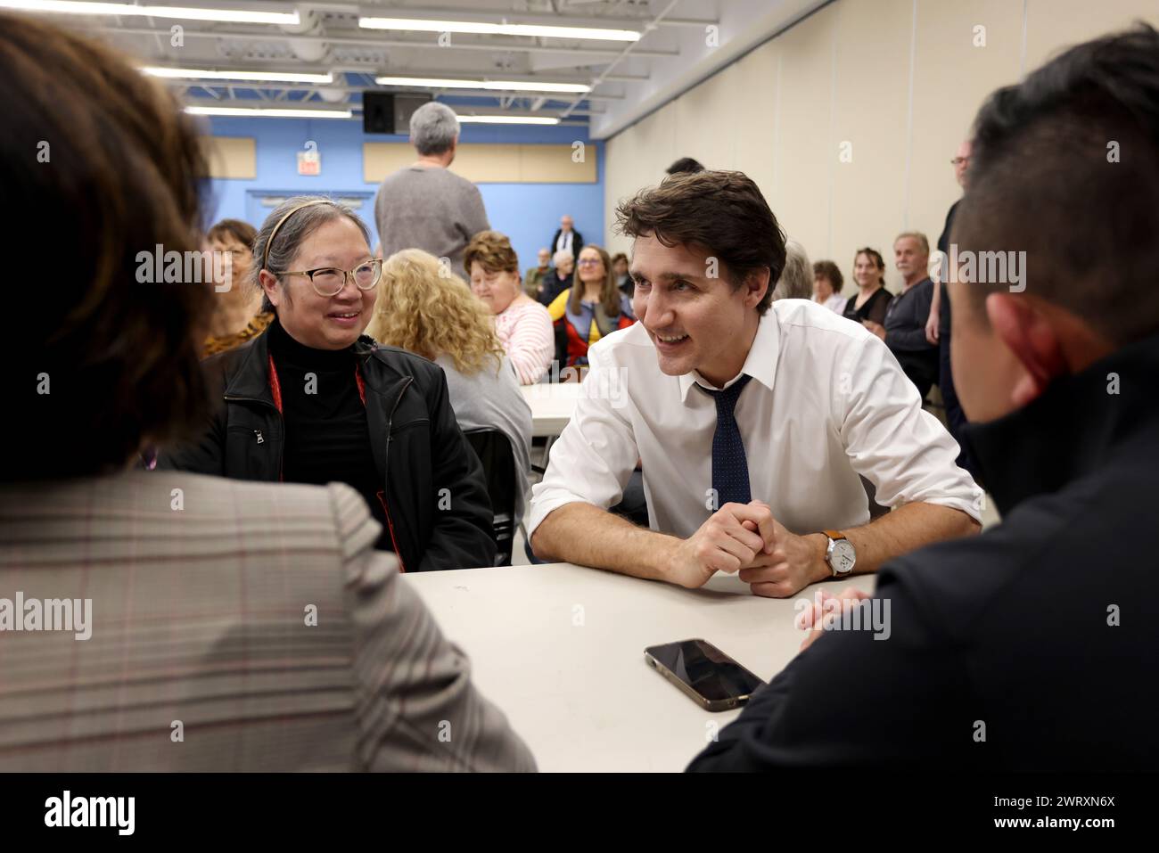Windsor, Canada. 14th Mar, 2024. Prime Minister Justin Trudeau visits ...