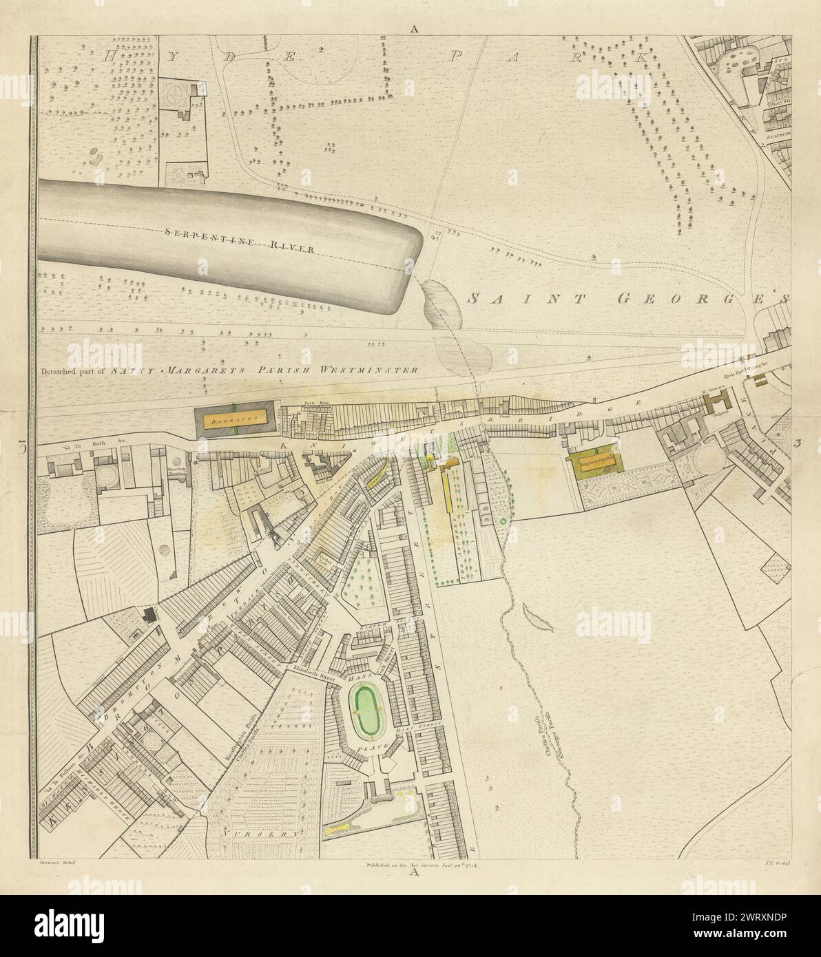 Horwood London A3 Hyde Park Lane Serpentine Knightsbridge Belgravia ...