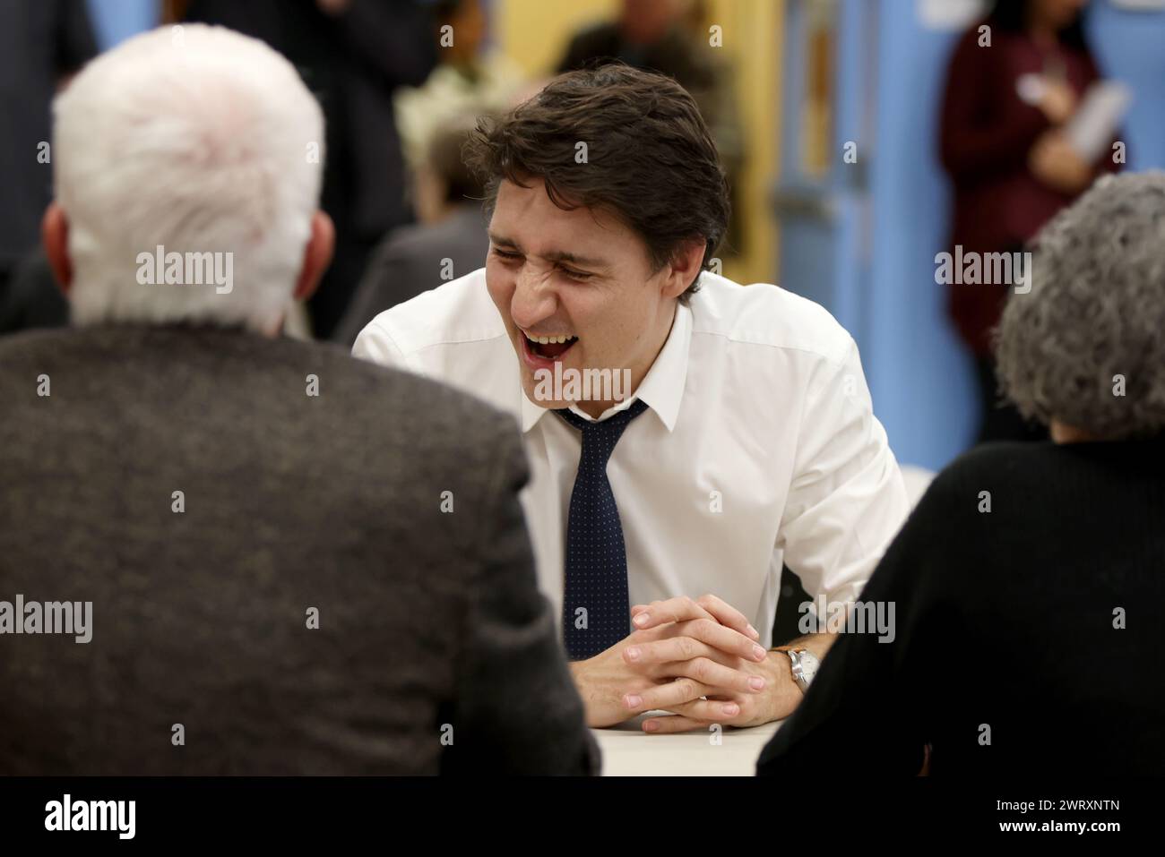 Windsor, Canada. 14th Mar, 2024. Prime Minister Justin Trudeau visits ...
