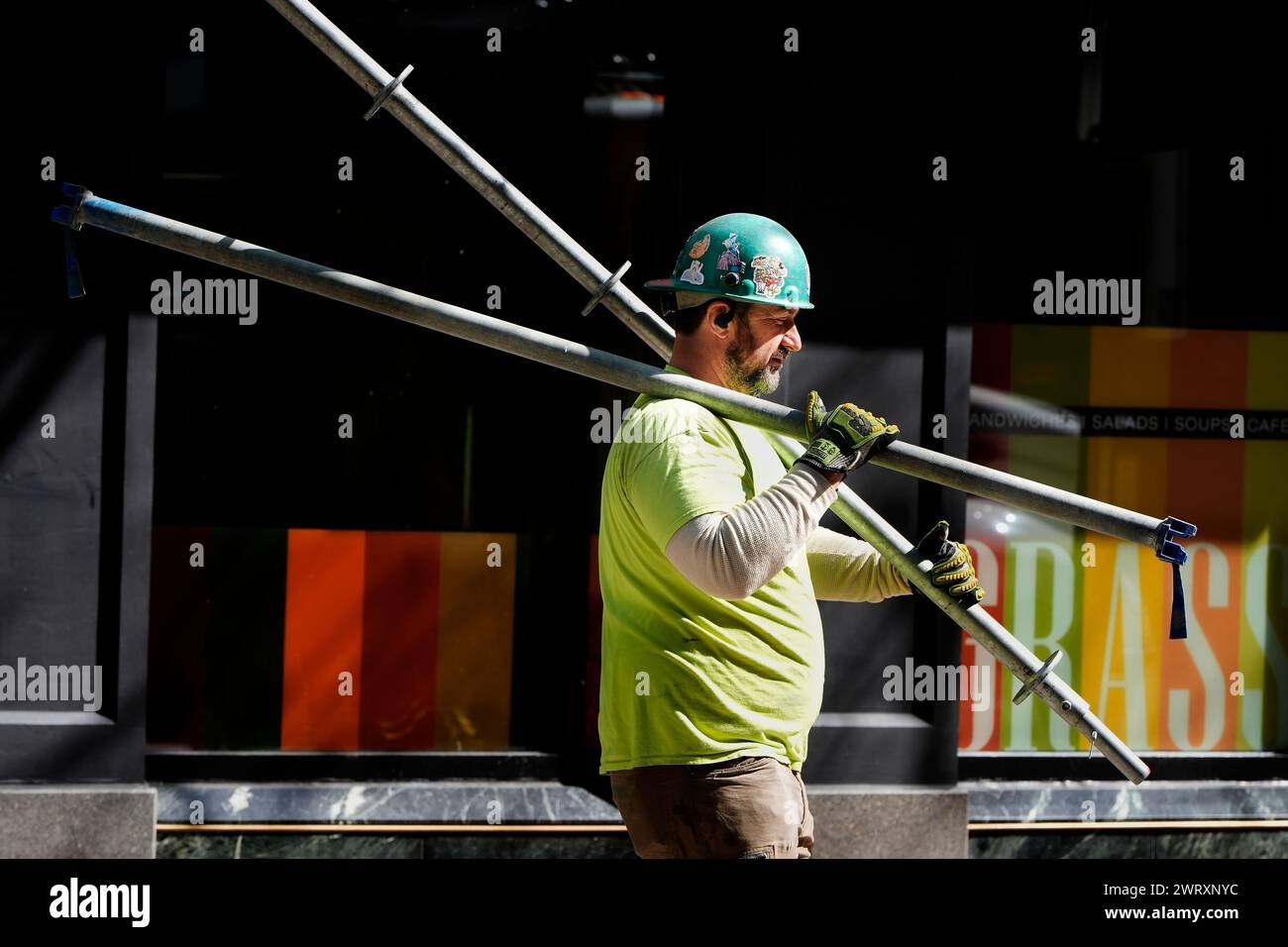 A construction worker is seen Thursday, March 14, 2024, in Boston. (AP ...