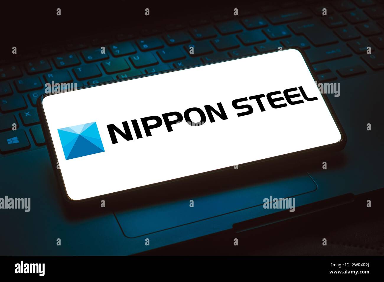 In this photo illustration, the Nippon Steel Corporation logo is ...