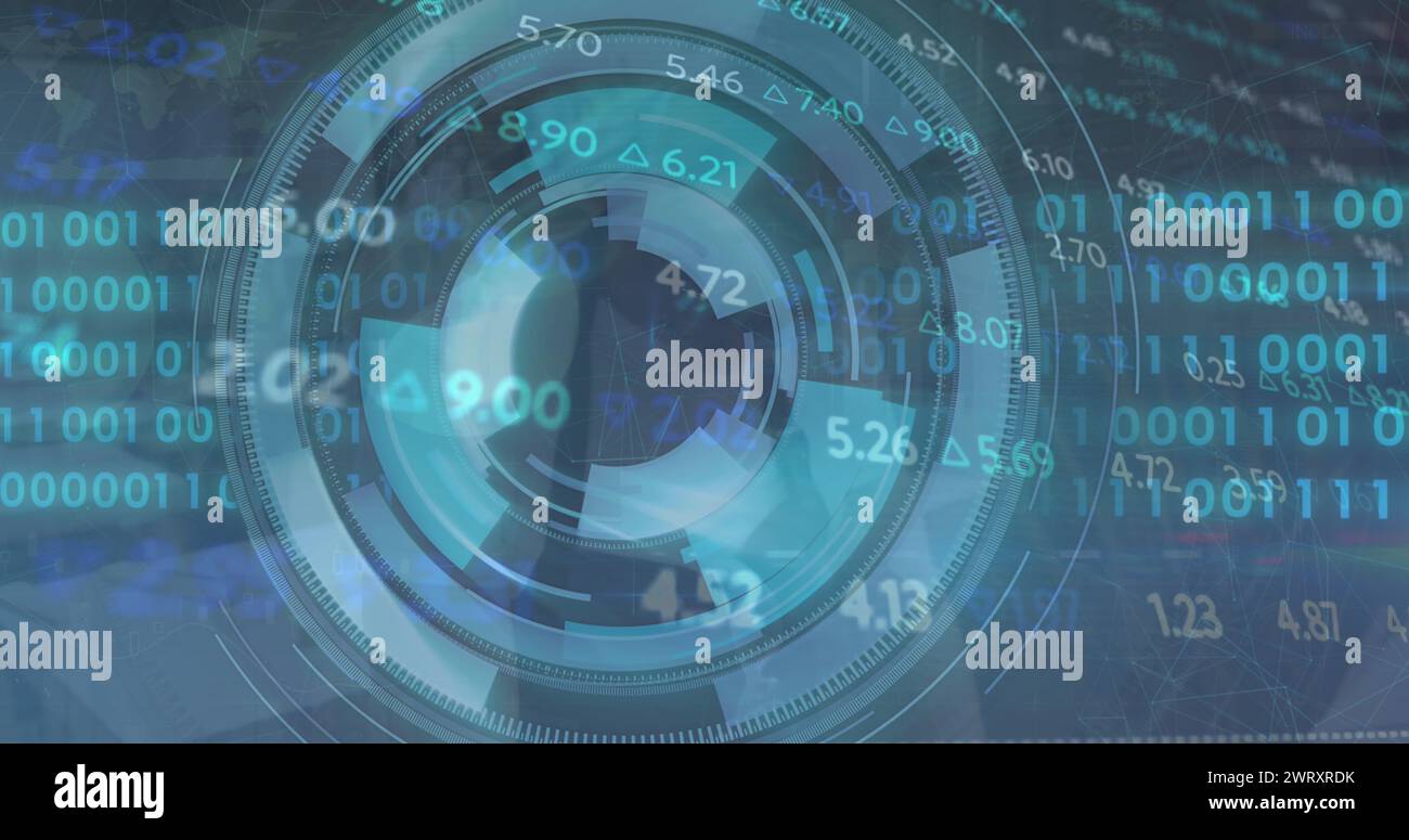 Image of dna strand over network of connections with data processing ...