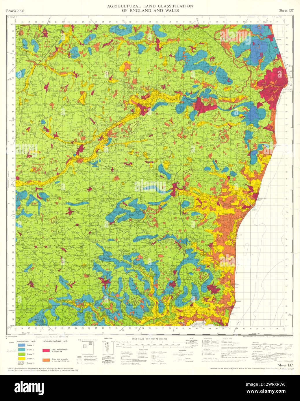 Suffolk coast map hi-res stock photography and images - Alamy