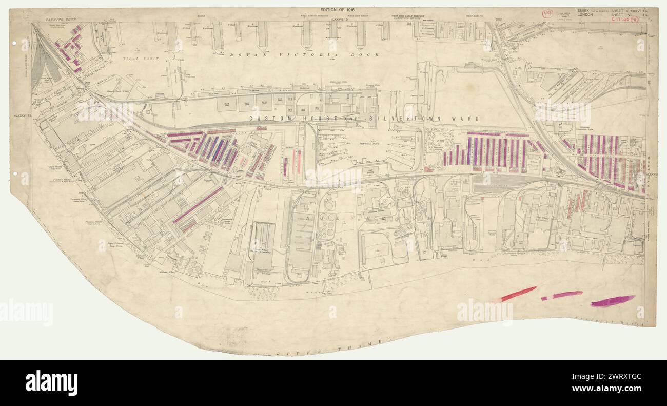 LSE POVERTY OS PROOF MAP Royal Victoria Dock - Silvertown 1928 old ...