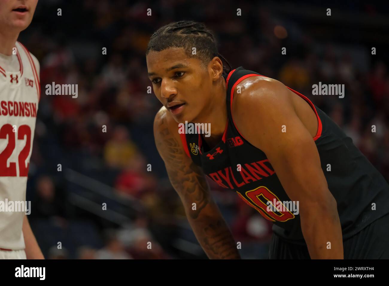 Minneapolis, Minnesota, USA. 14th Mar, 2024. Maryland Terrapins forward ...