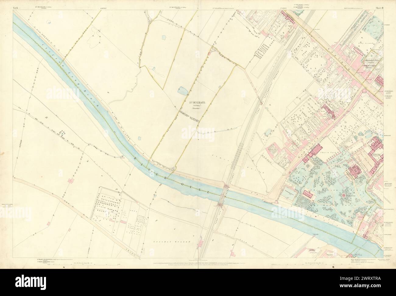 City of York #8 Marygate Museum Gardens Clifton Leeman Rd Bootham. OS ...