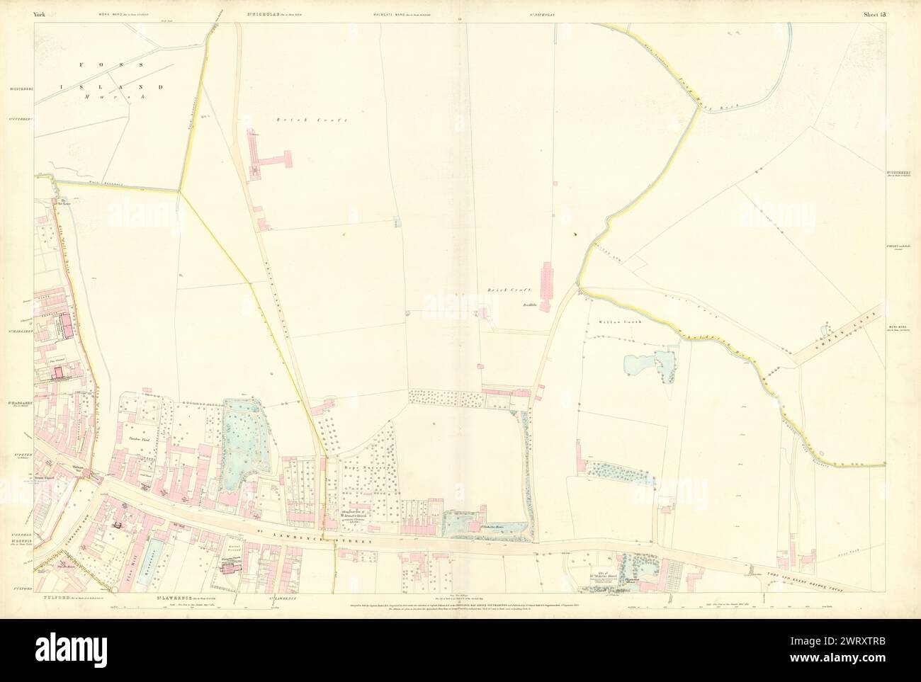 City of York #13 Walmgate Lawrence Street Tang Hall Layerthorpe. OS ...
