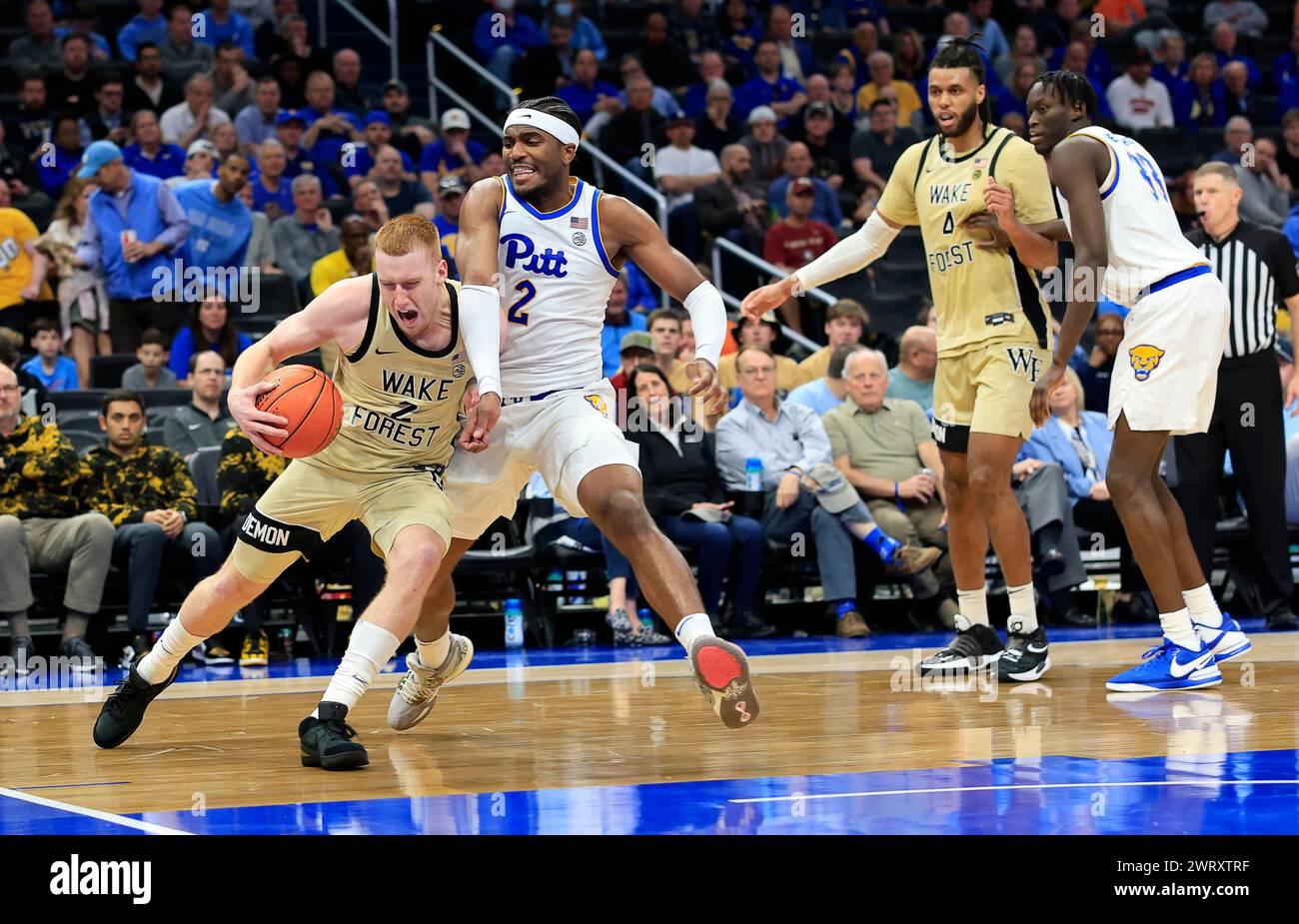 March 14, 2024: Wake Forest Demon Deacons Guard (2) Cameron Hildreth ...