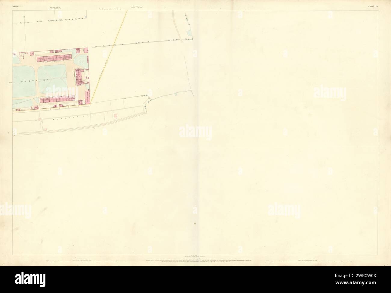City of York #19 Barracks Walmgate Stray Heslington Retreat. OS 1852 ...
