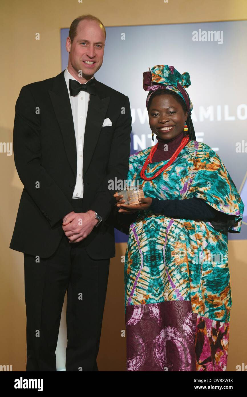 The Prince of Wales with Oluwadamilola Akintewe from Nigeria as he ...