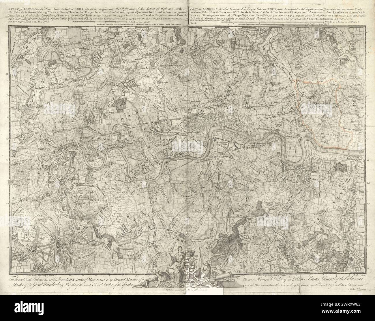 Paris 18th century map hi-res stock photography and images - Alamy