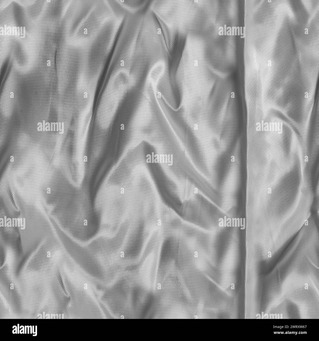 Seamless texture photo of gray colored wrinkled silk or satin drapery ...