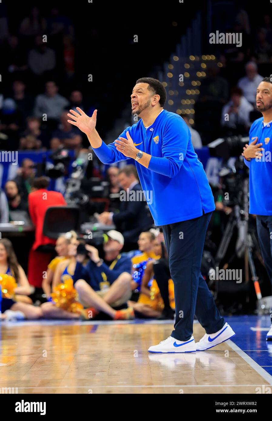 March 14, 2024: Pitt Panthers Head Coach Jeff Capel during an ACC Men's ...