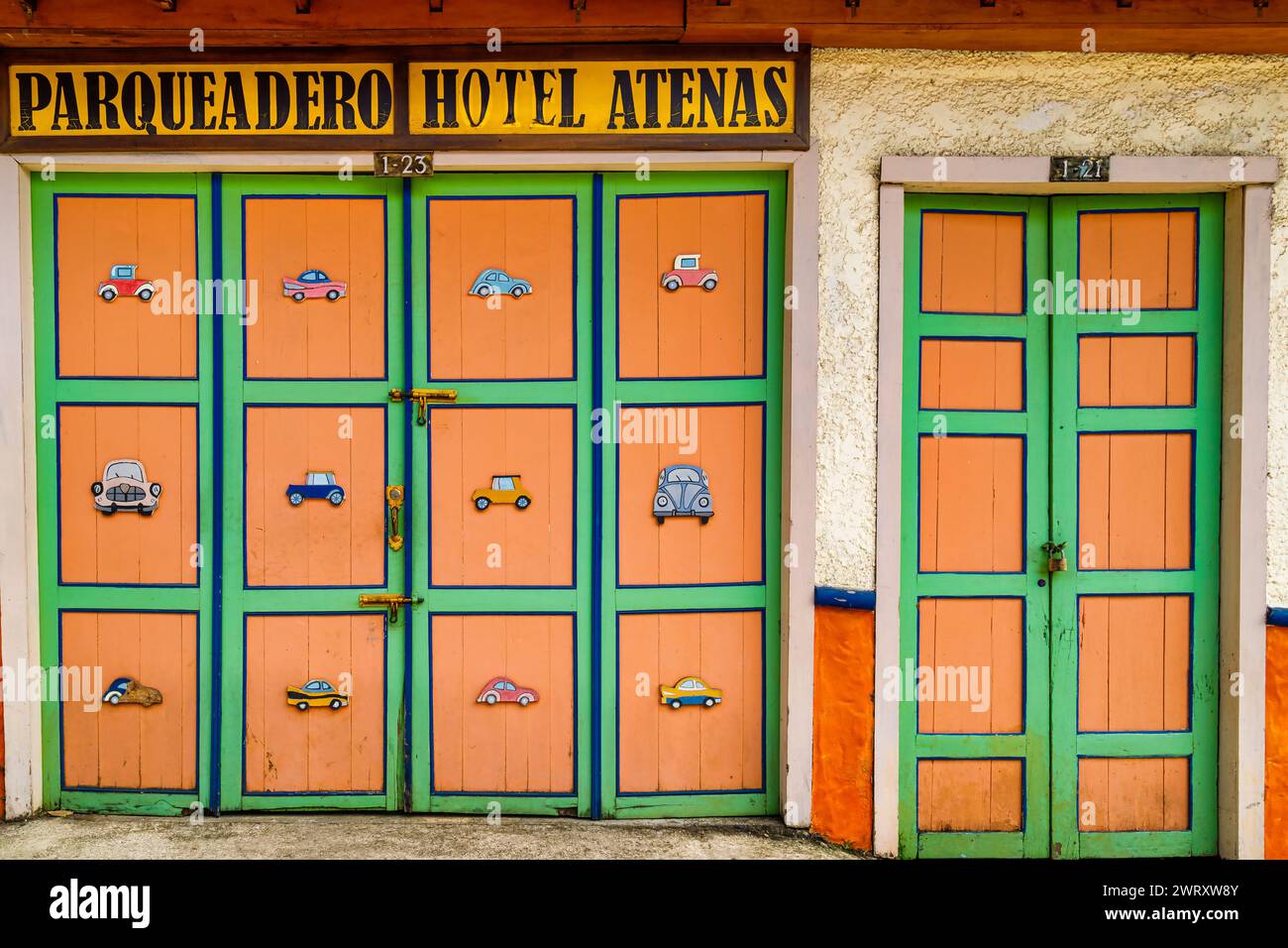Jerico, Colombia - January 14, 2023: Decorated entrance of a garage ...