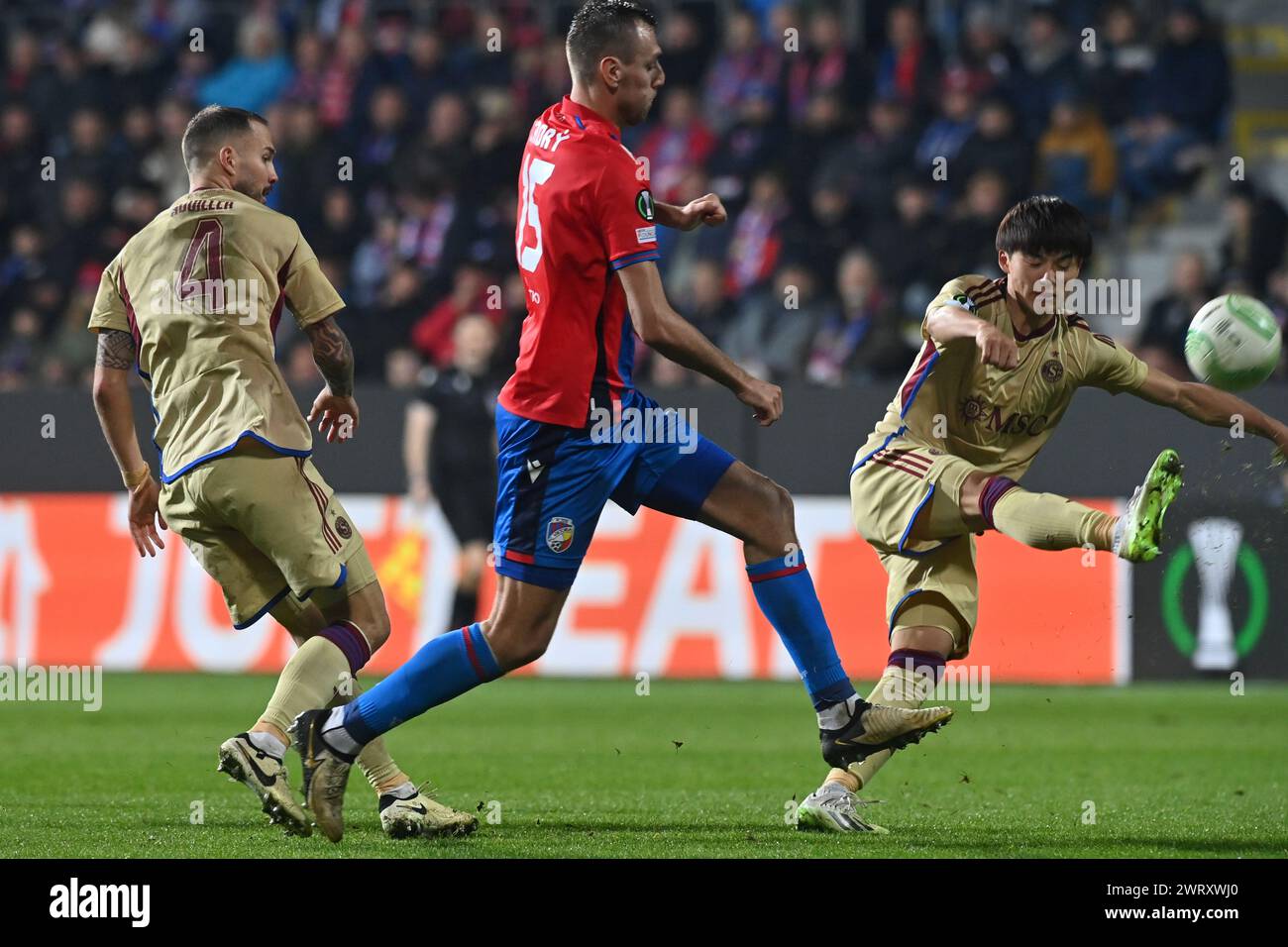 Pilsen, Czech Republic. 14th Mar, 2024. (L-R) Steve Rouiller of ...