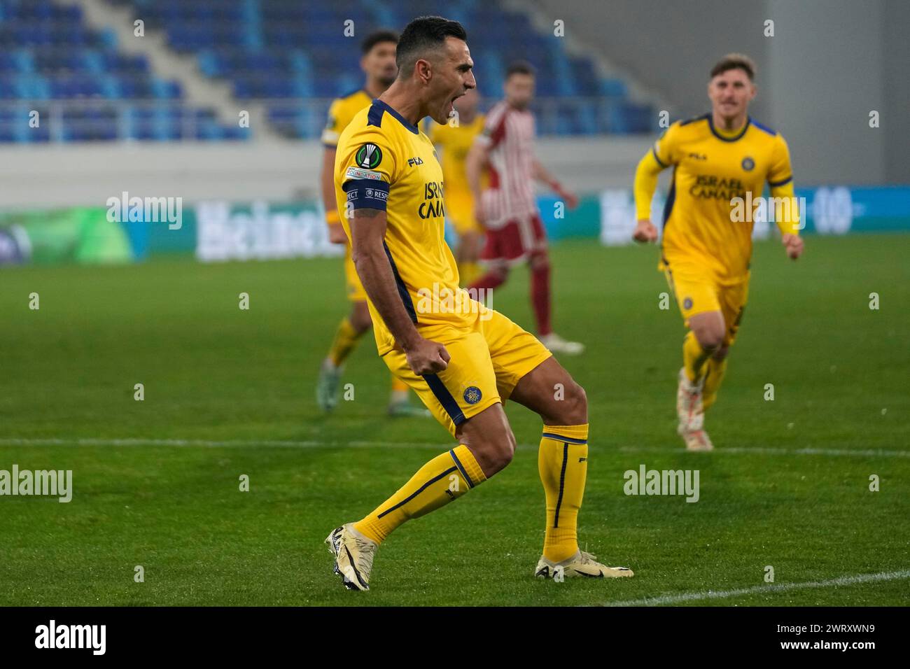 Maccabi Tel Aviv's Eran Zahavi celebrates after scoring his side's ...
