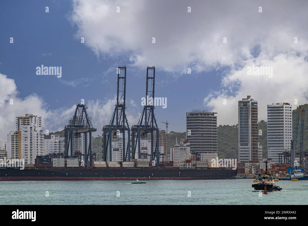 Cartagena, Colombia - July 25, 2023: CMA CGM America container vessel ...