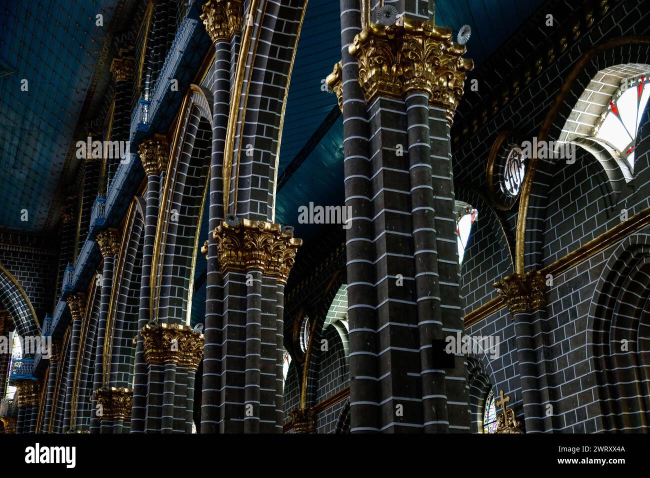 Detail of columns of the Basilica of the Immaculate Conception in ...