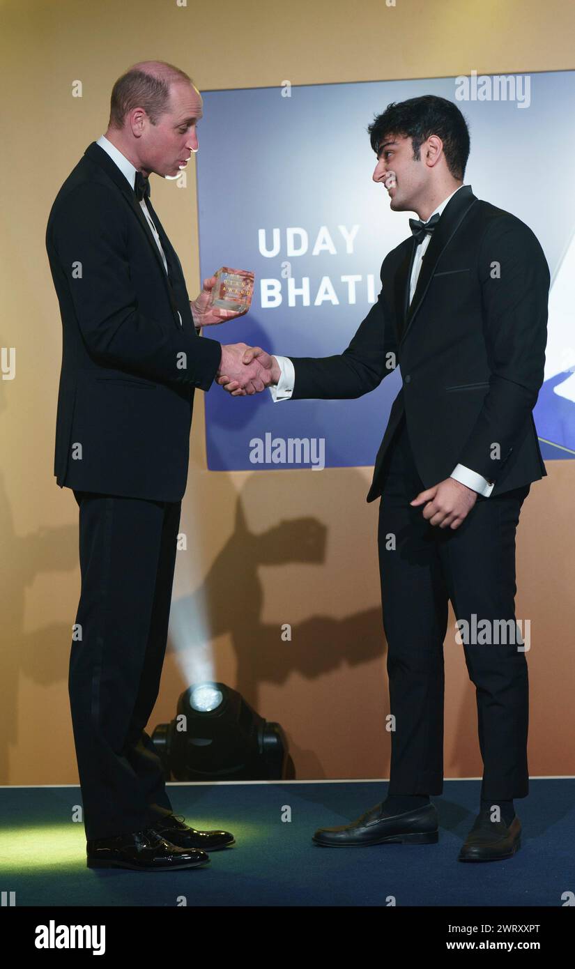 The Prince of Wales with Uday Bhatia from India as he attends the Diana ...