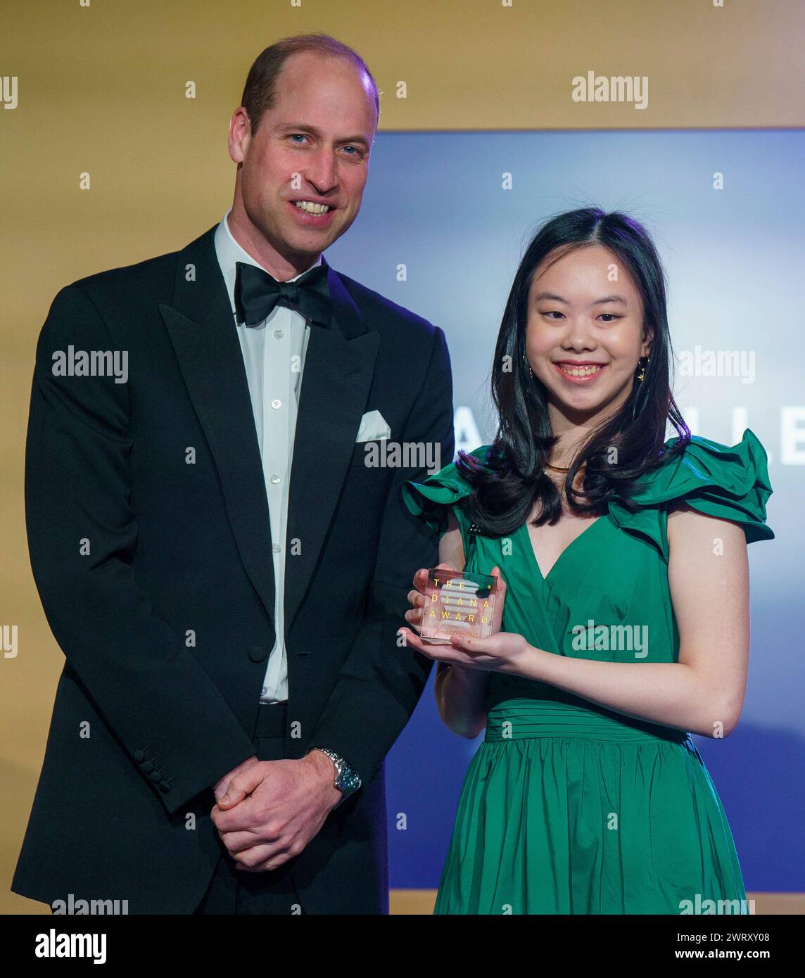 The Prince of Wales with Gabrielle Wong from England as he attends the ...