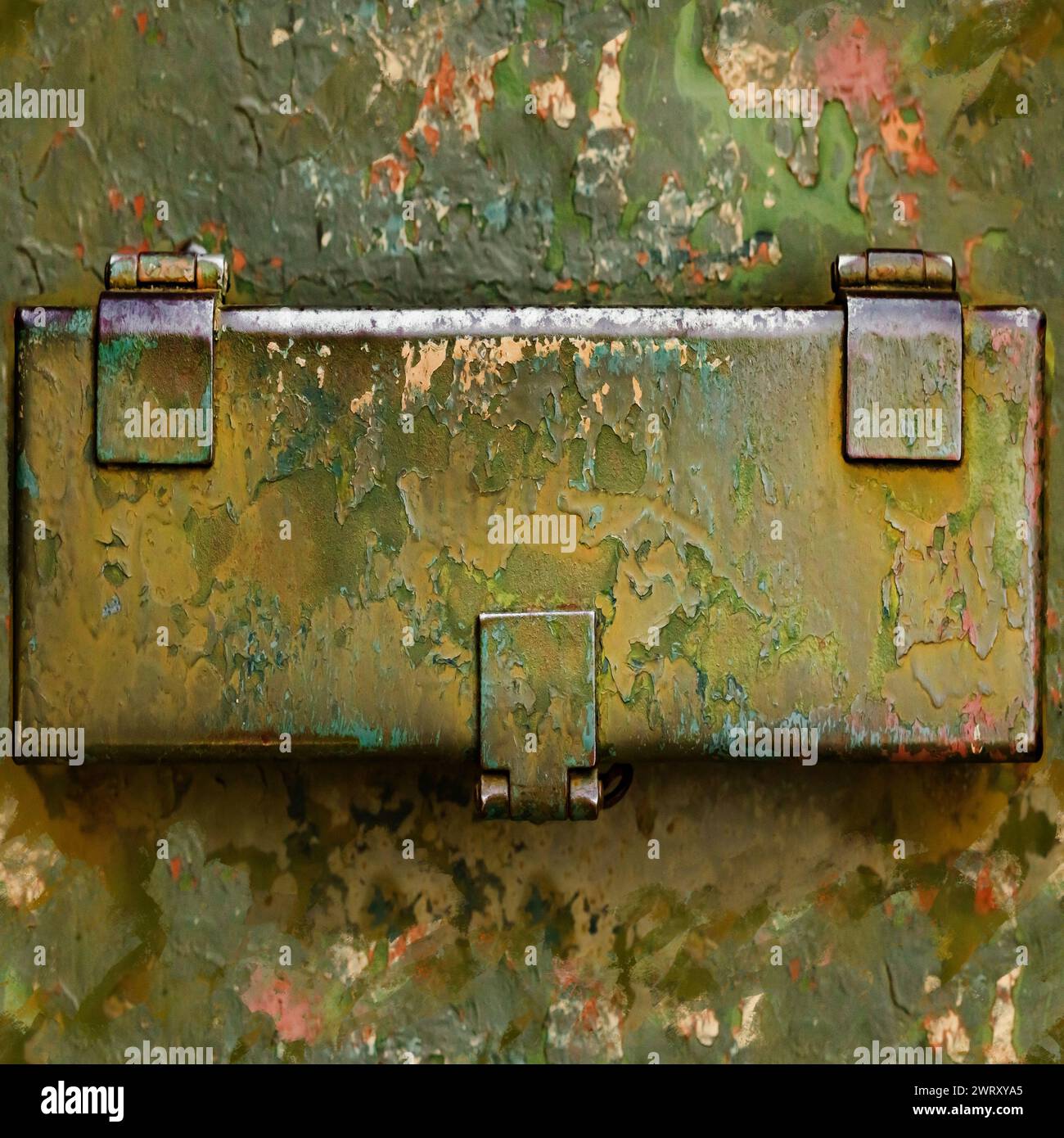 Seamless texture photo of rusty and worn green painted armored vehicle ...