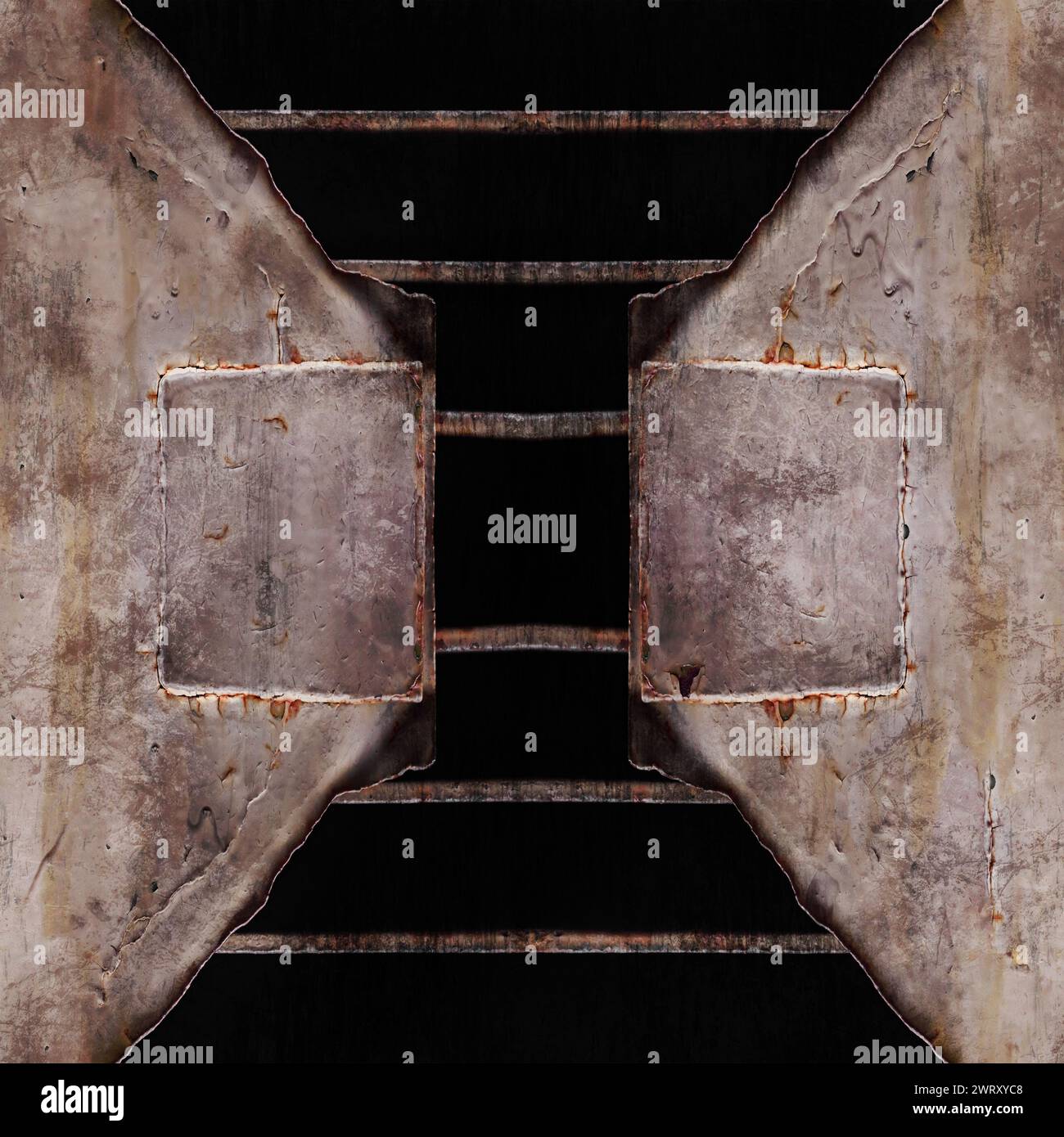 Seamless texture photo of rusty and worn armored vehicle ventilation ...