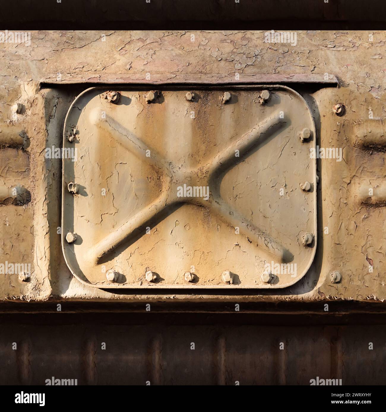 Seamless texture photo of rusty and worn desert armored vehicle surface ...