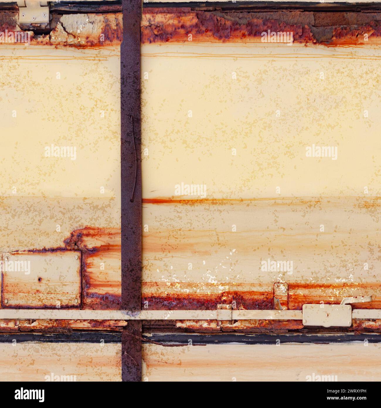 Seamless texture photo of rusty and worn armored desert vehicle plated ...