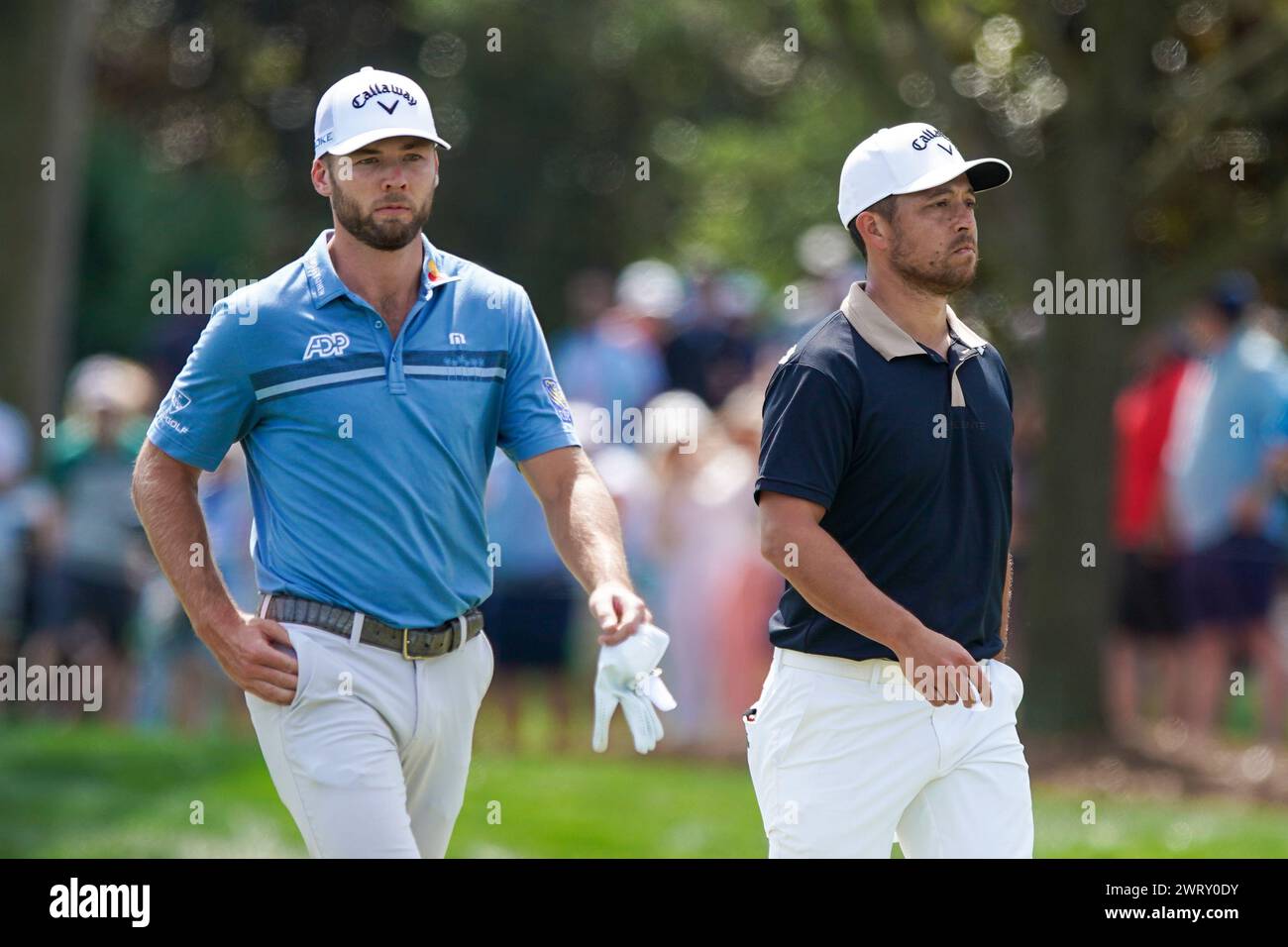 Ponte Vedra Beach, Florida, USA. 14th Mar, 2024. Xander Schauffele (R ...