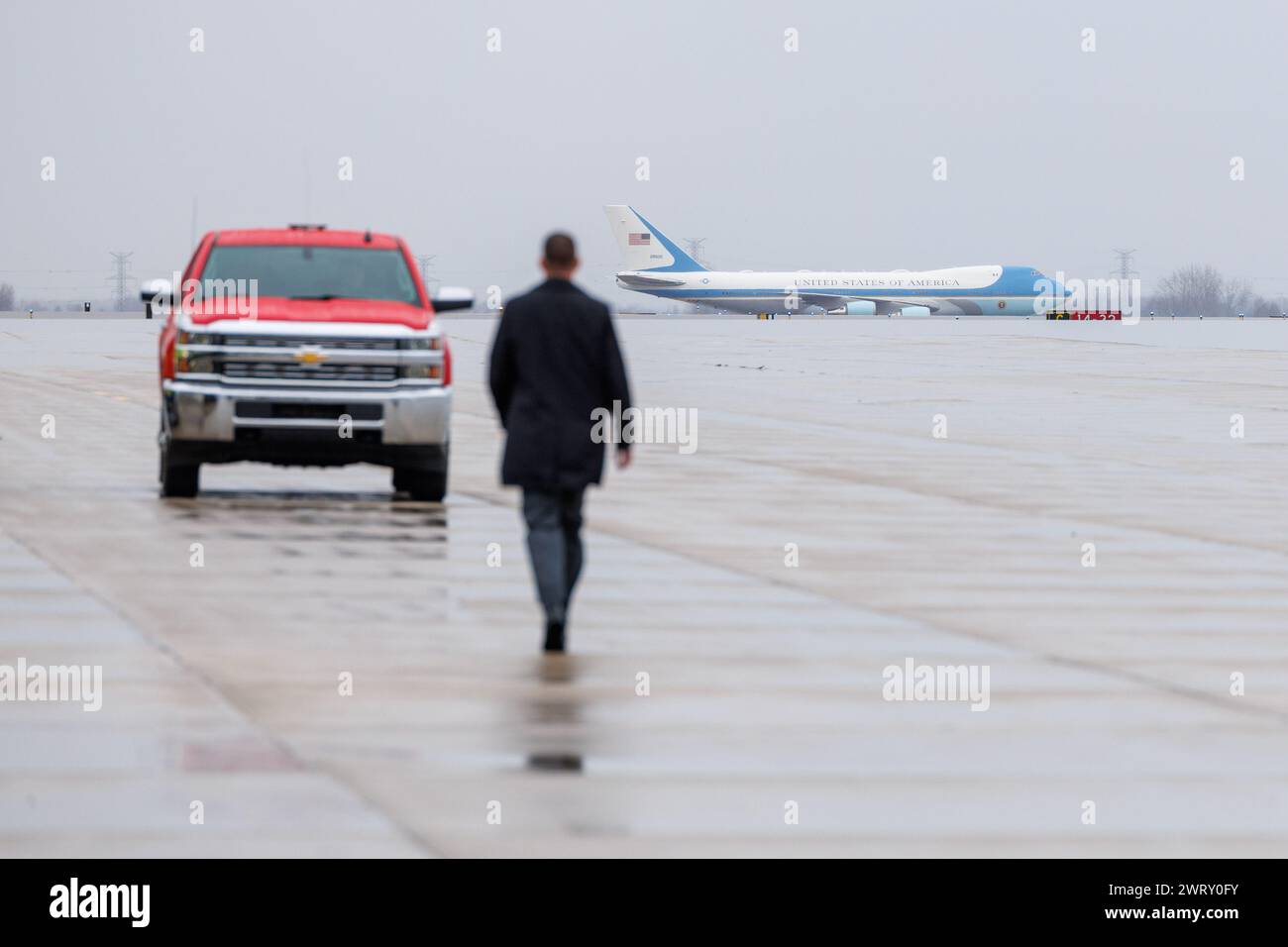 Saginaw, USA. 14th Mar, 2024. President Joe Biden arrives in Saginaw ...