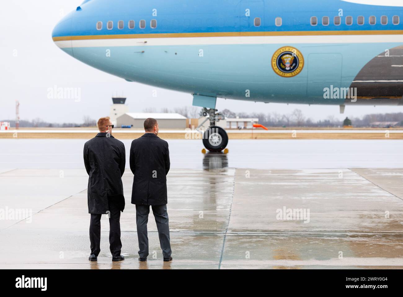 Saginaw, USA. 14th Mar, 2024. President Joe Biden arrives in Saginaw ...