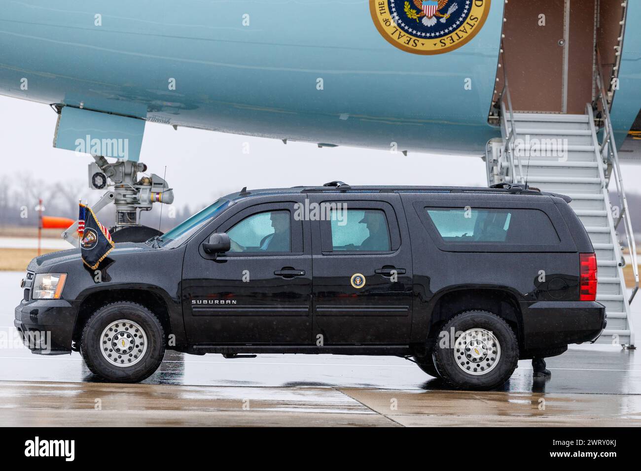 Saginaw, USA. 14th Mar, 2024. President Joe Biden arrives in Saginaw ...