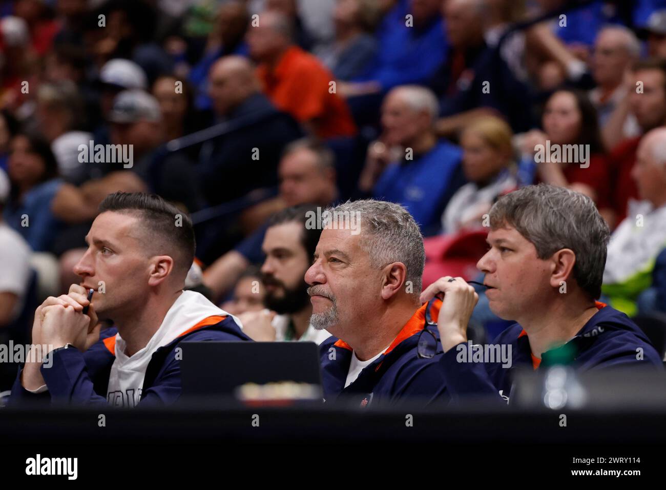 NASHVILLE, TN - MARCH 14: Auburn Tigers head coach Bruce Pearl sits ...