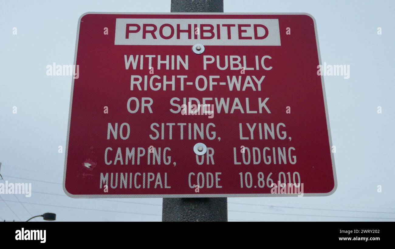 Las Vegas, Nevada, USA 7th March 2024 Prohibited within Public Right-of ...