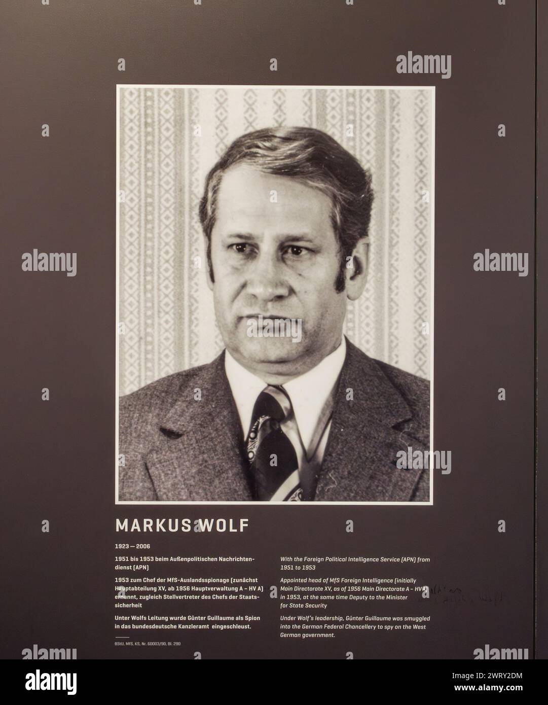 Photo of Markus Wolf (Mischa), the Stasi's number two for 34 years on ...