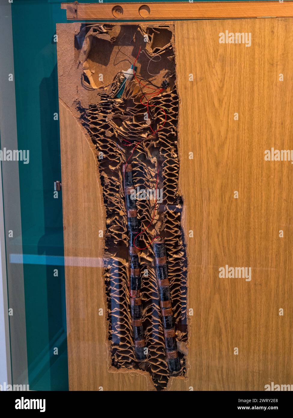 Living room door with built in Stasi wire-tap on display in the Stasi ...