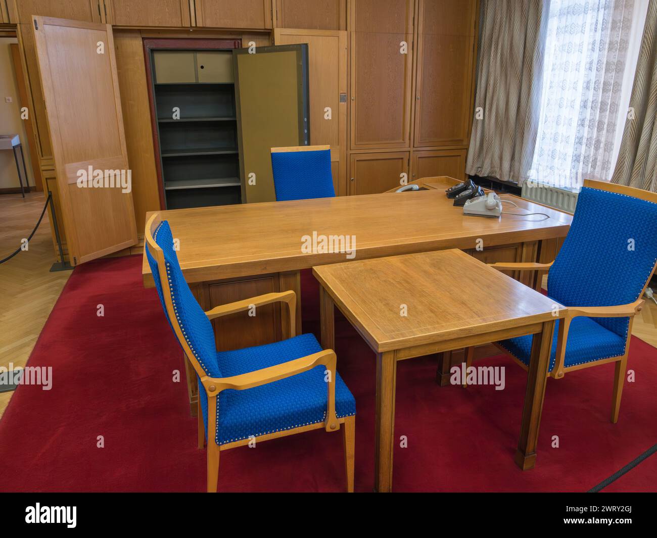 Erich Mielke's desk, (head of MfS) in the the Stasi Museum, the former ...