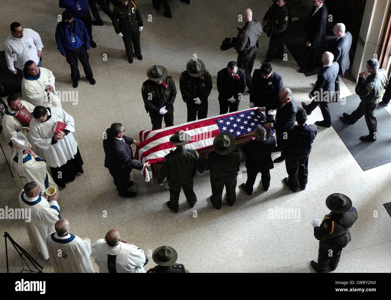 The flag draped casket of U.S. Border Patrol agent Christopher Luna ...