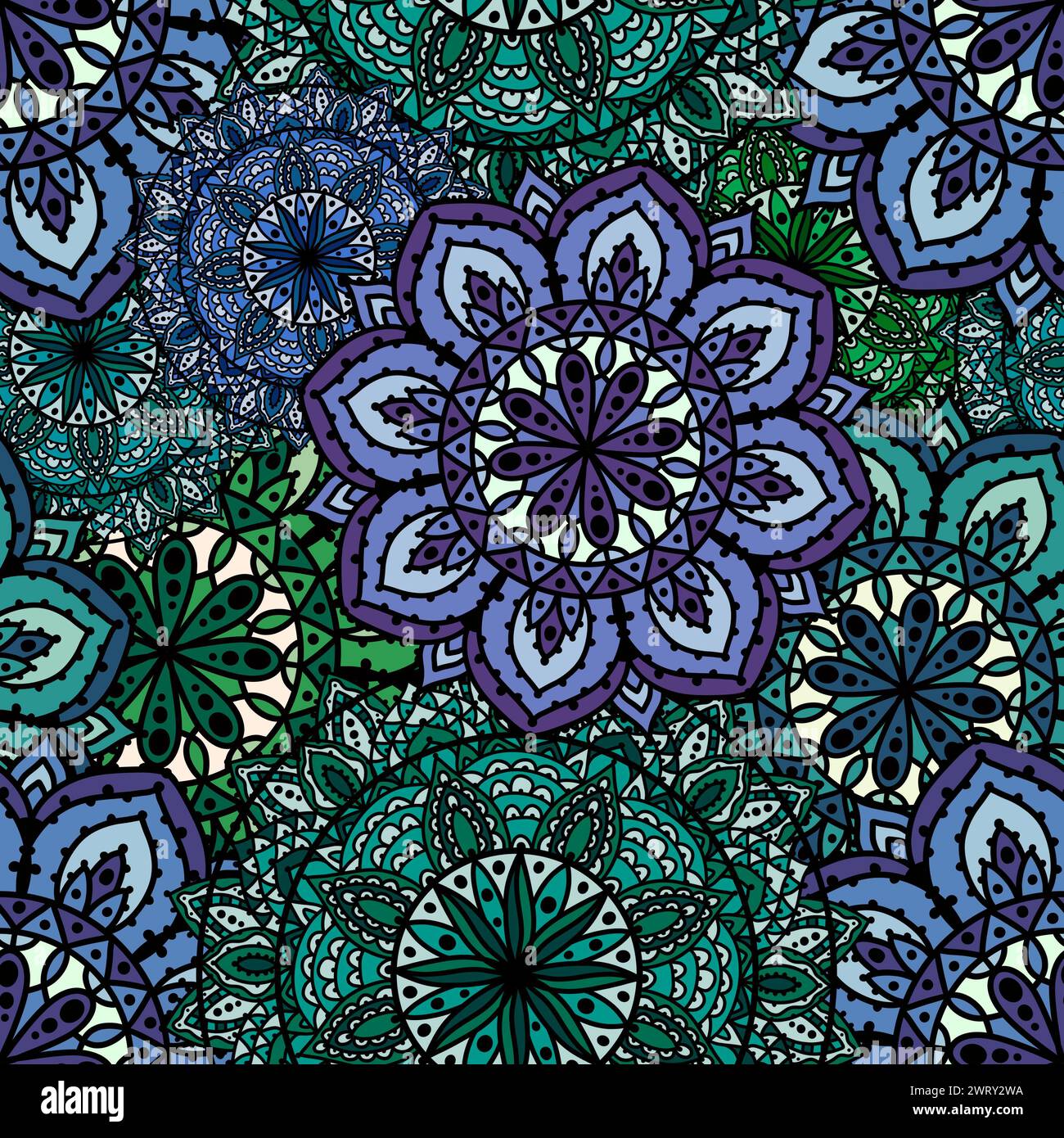 Abstract geometric floral seamless mandala pattern for fabrics and ...