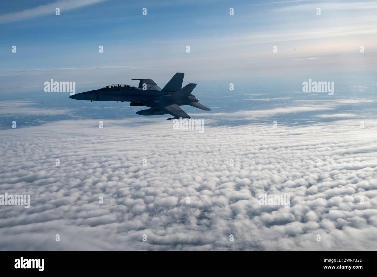 A U.S. Marine Corps F/A-18 Hornet, assigned to the Marine Fighter ...