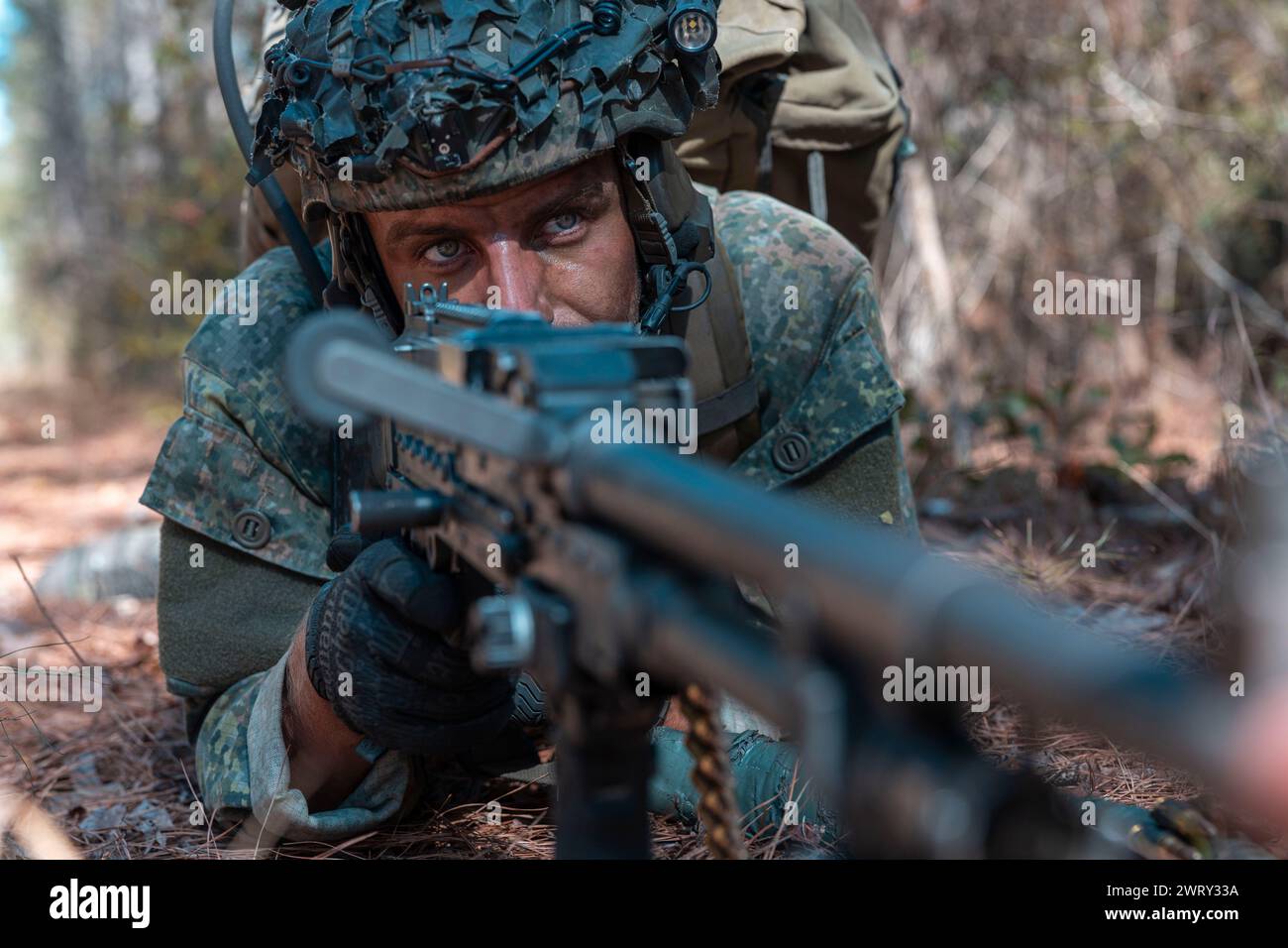 A Dutch Marine with Marine Squadron Carib, Netherlands Marine Corps ...