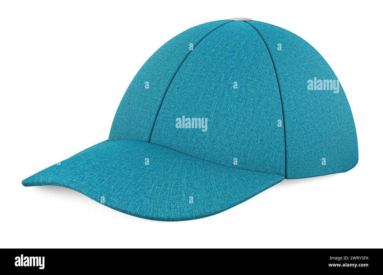 Denim baseball cap. 3D rendering isolated on the white background Stock ...