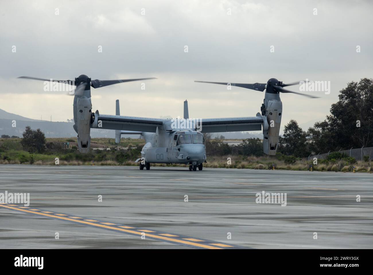 A U.S. Marine Corps MV-22 Osprey tiltrotor aircraft assigned to Marine ...