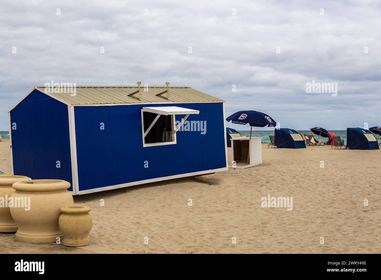 Hollywood, FL - US - Feb 9, 2024 Landscape view of the iconic blue ...