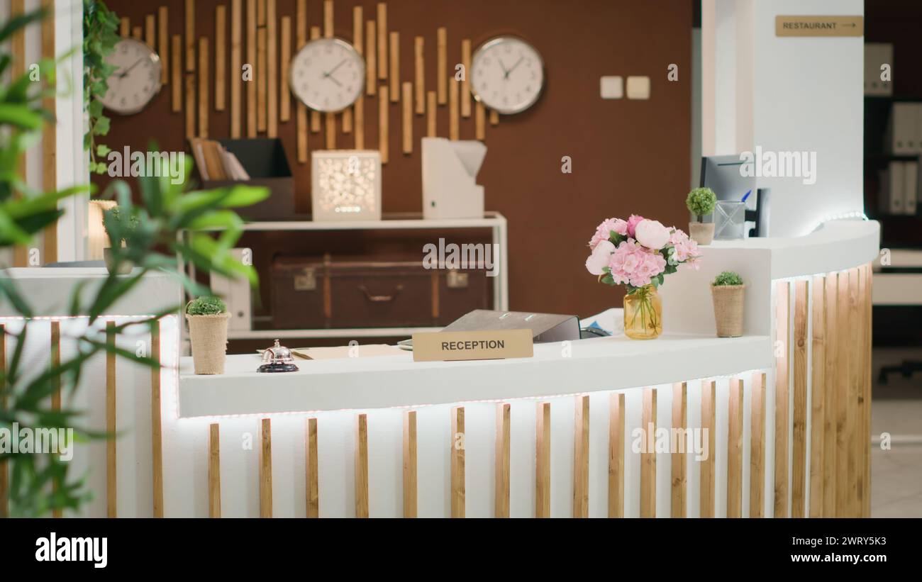 Front desk travel accommodation hotel lounge area, check in reception ...