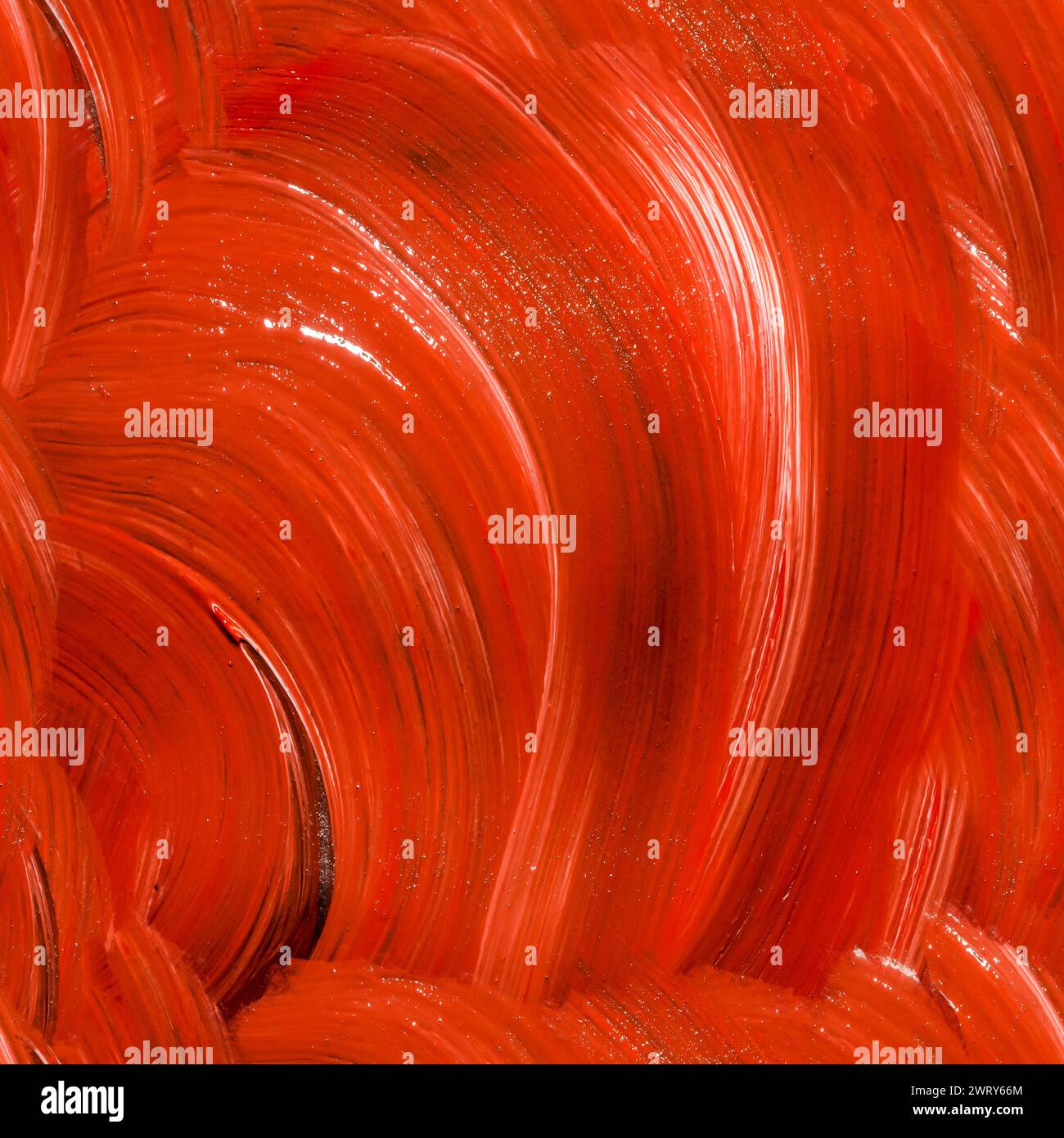 Seamless texture photo of red circular paint brush strokes, close up ...