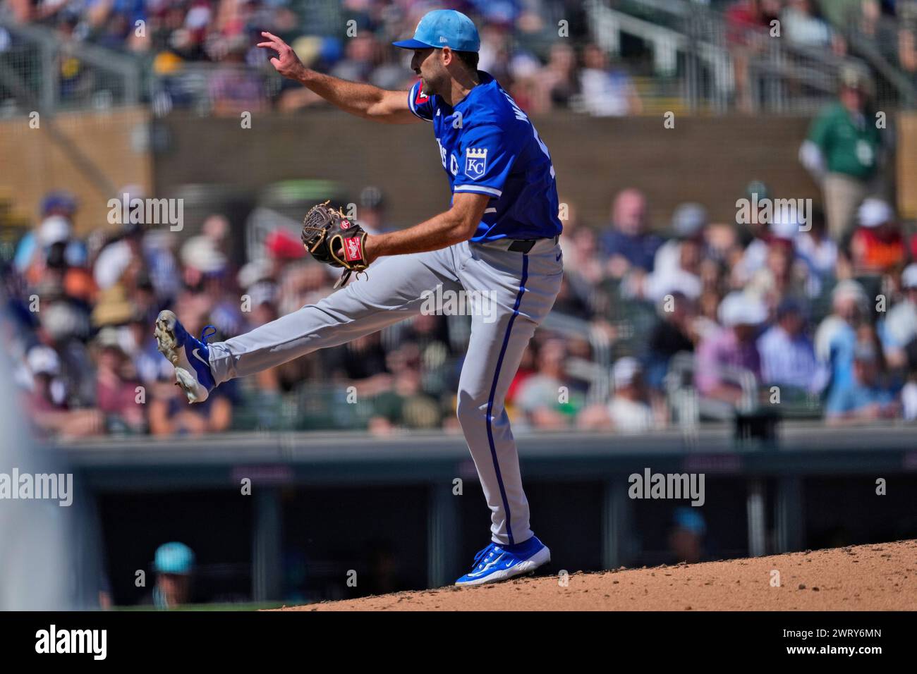Kansas City Royals starting pitcher Michael Wacha throws against the ...