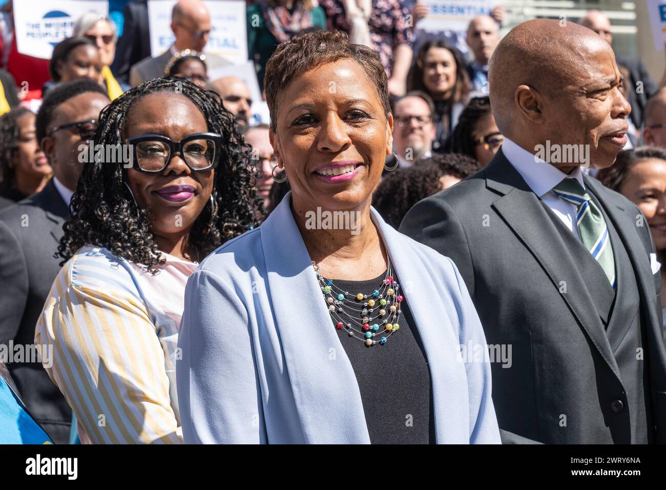 New York, USA. 14th Mar, 2024. Adrienne Adams, City Council Speaker ...